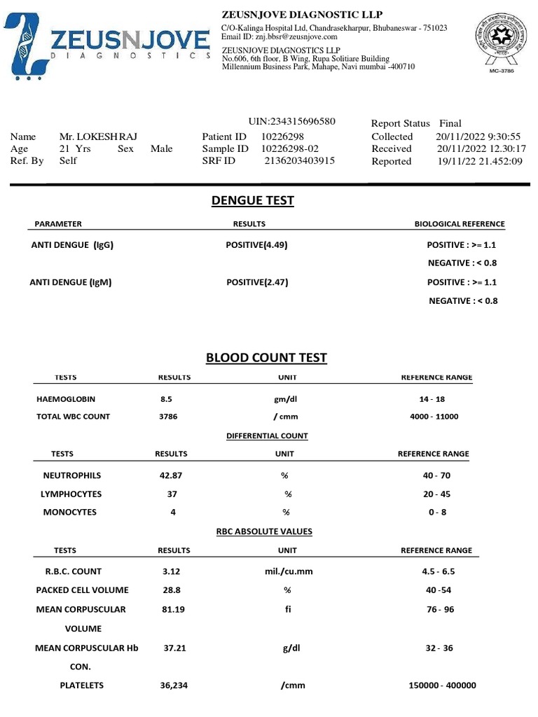 Dengue Report | PDF | Medical Specialties | Tissue (Biology)