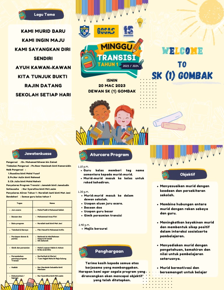 Buku Program Perasmian Transisi Tahun 1 2023 | PDF