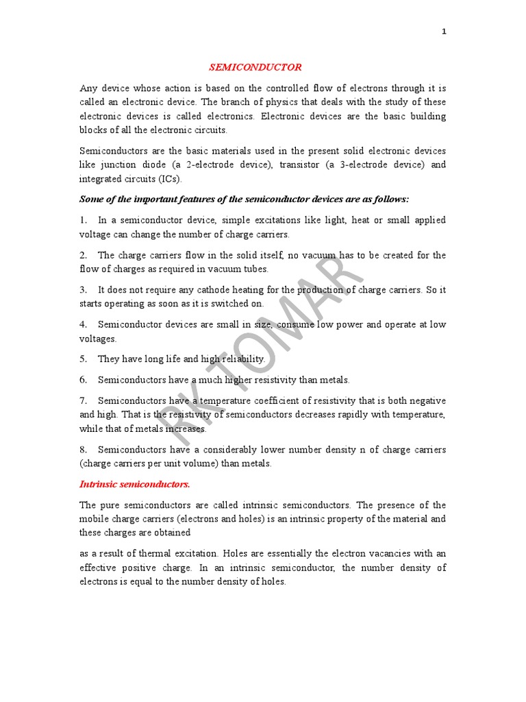 Semiconductor Notes | PDF