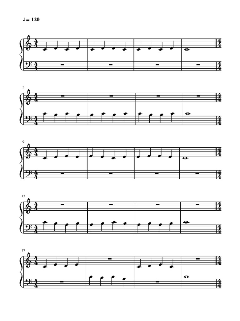 Sight - Reading Piano 2 Hands Alternating | PDF