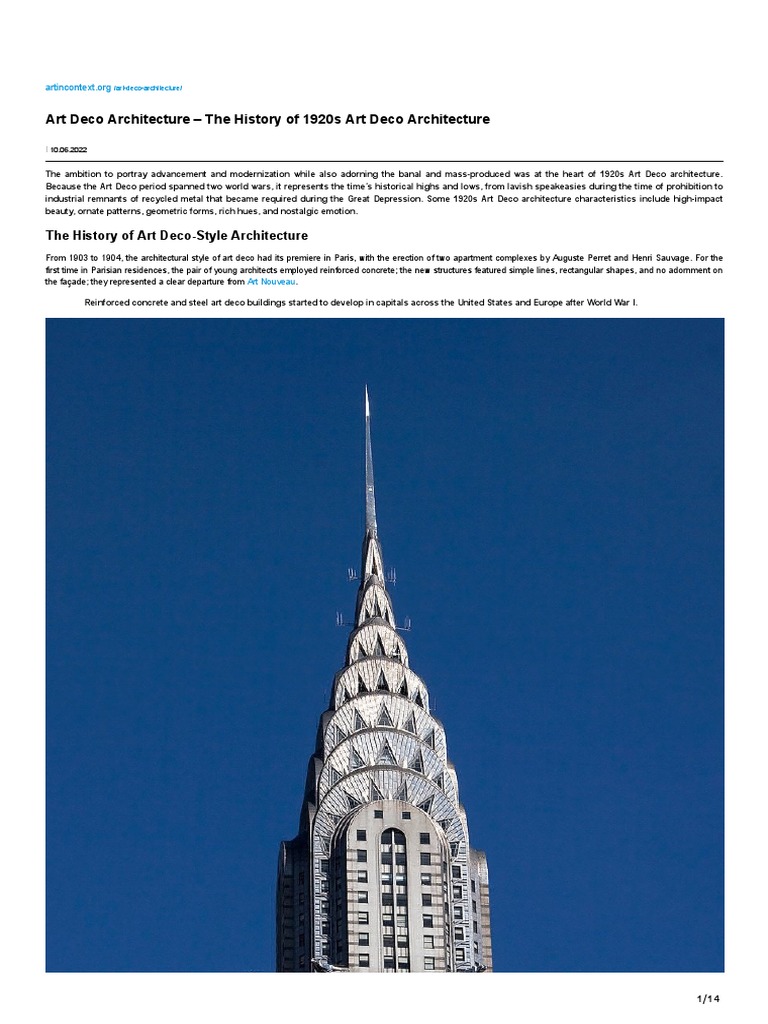 Art Deco Architecture The History of 1920s Art Deco Architecture | PDF ...