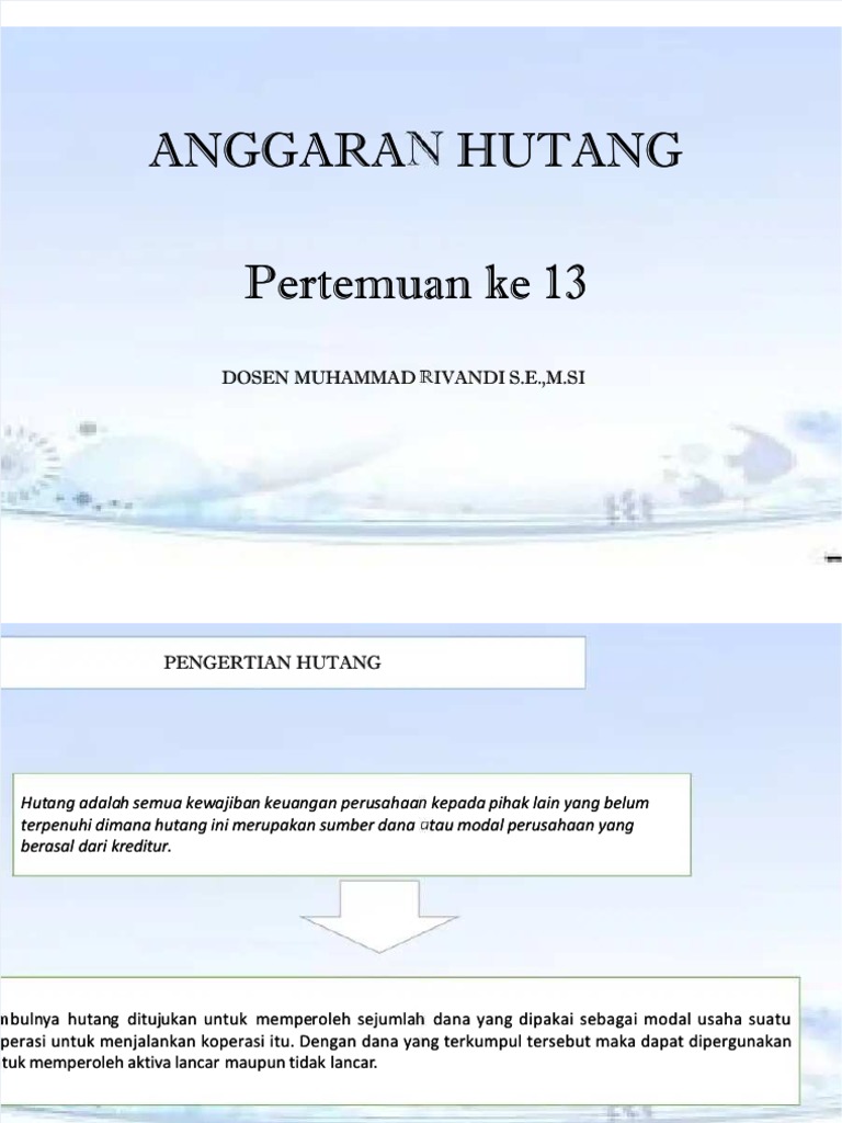 PDF Anggaran Hutang | PDF