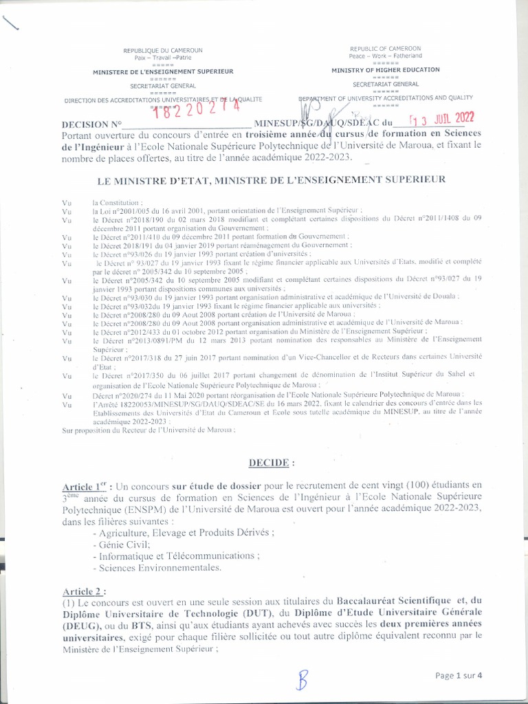 3e Année Sciences de L'ingénieur Sur Etude de Dossier | PDF
