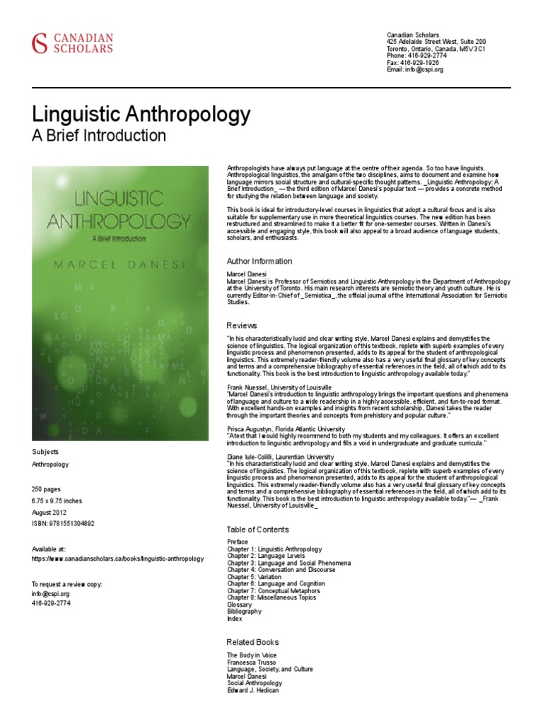 Linguistic Anthropology | PDF | Anthropology | Linguistics