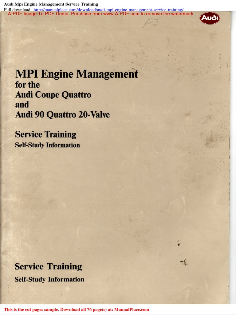 Audi Mpi Engine Management Service Training | PDF