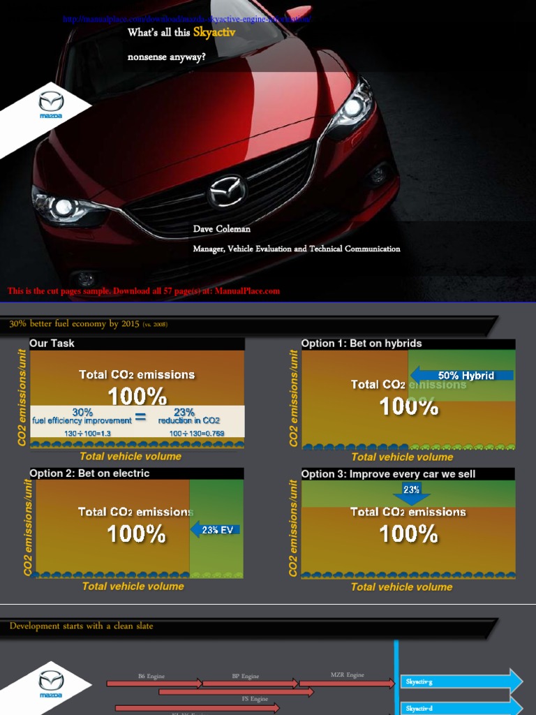 Mazda Skyactiv Technology Overview | PDF | Vehicle Technology | Motor ...