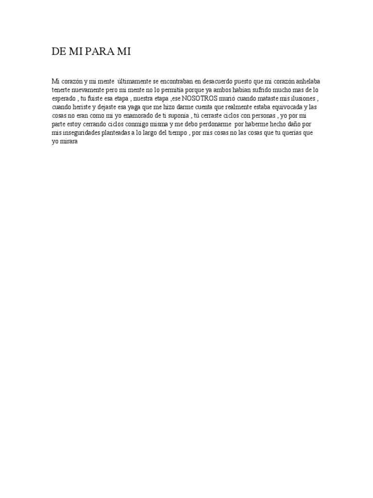 De Mi para Mi | PDF