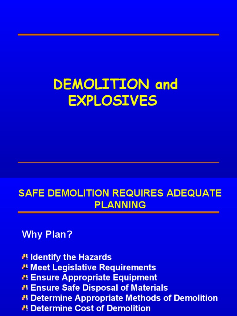 Demolition and Explosives | PDF