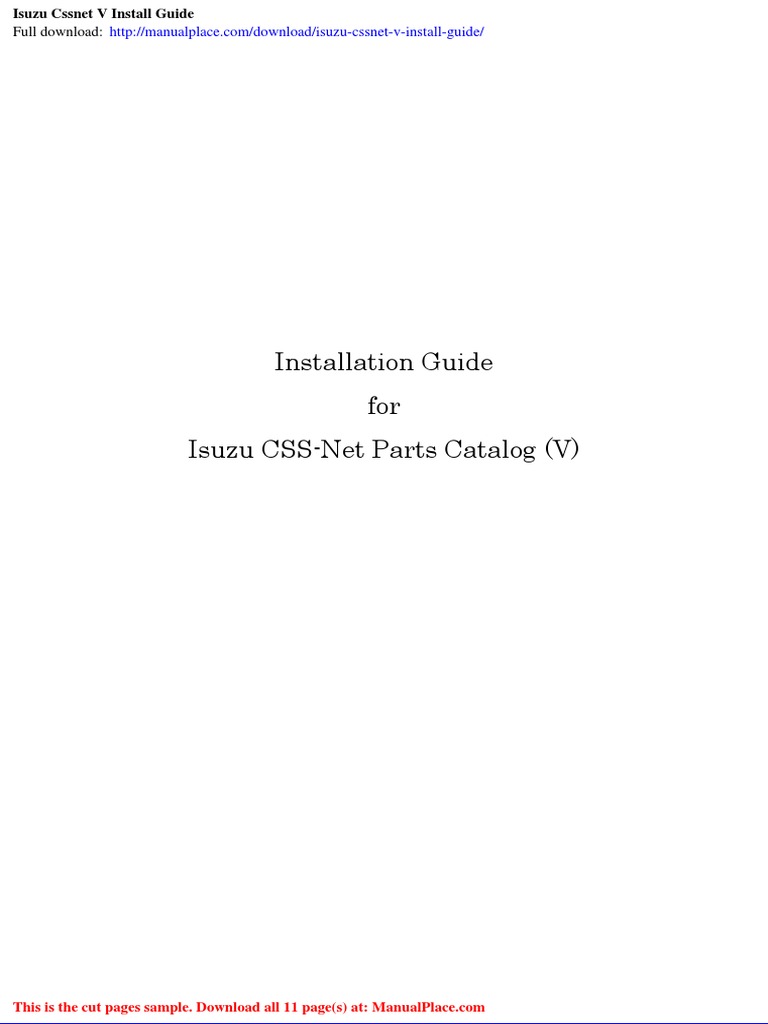 Isuzu CSS-Net Installation Guide | PDF