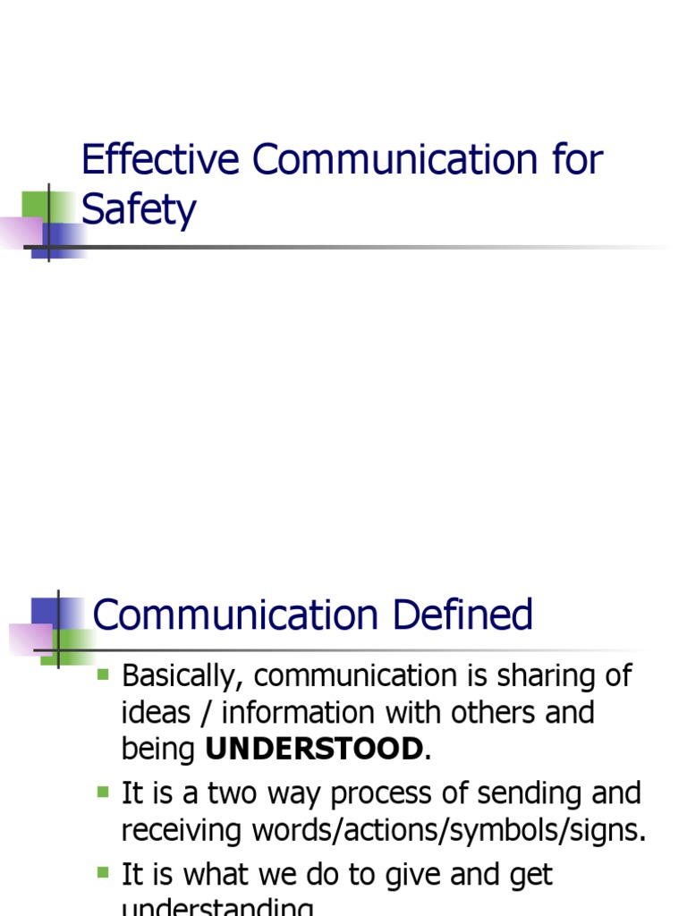 Effective Communication for Safety | PDF | Communication | Cognitive ...