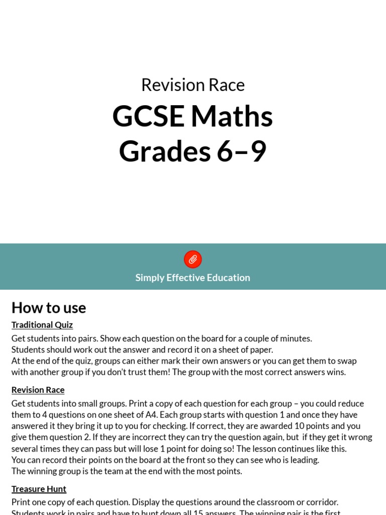 GCSE Maths Revision Quiz Strategies | PDF | Significant Figures | Area