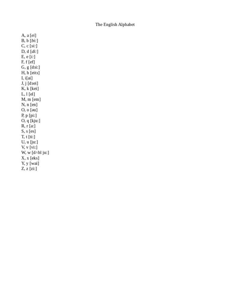 The Alphabet | PDF