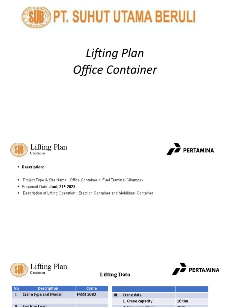 lifting plan mobilisasi TMC | PDF | Crane (Machine) | Equipment