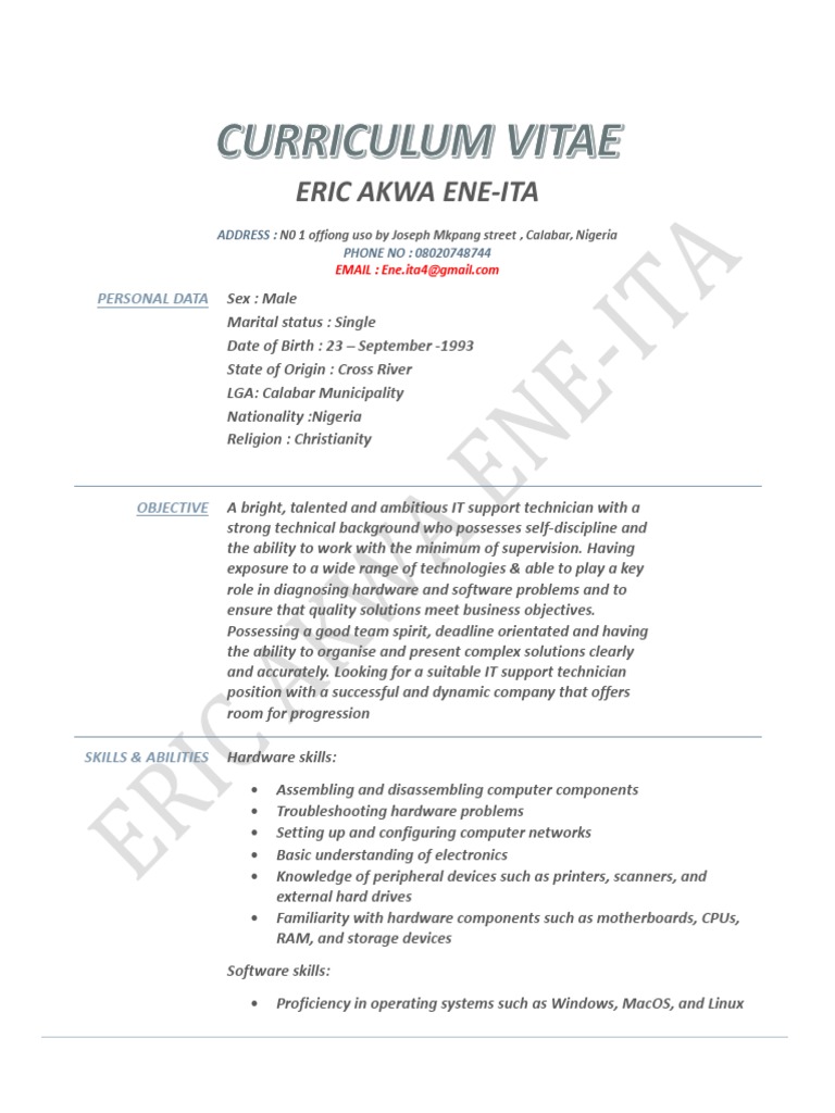 Erics Updated CV | PDF | Educational Technology | Computer Hardware