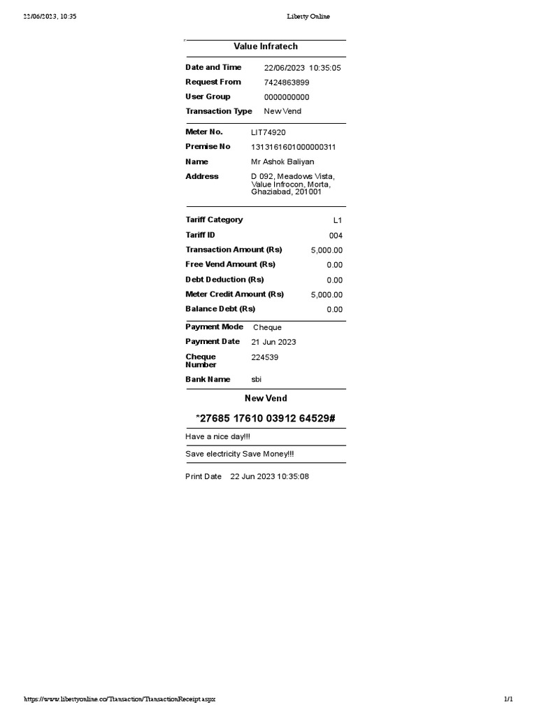 Liberty Online | PDF | Payments | Cheque