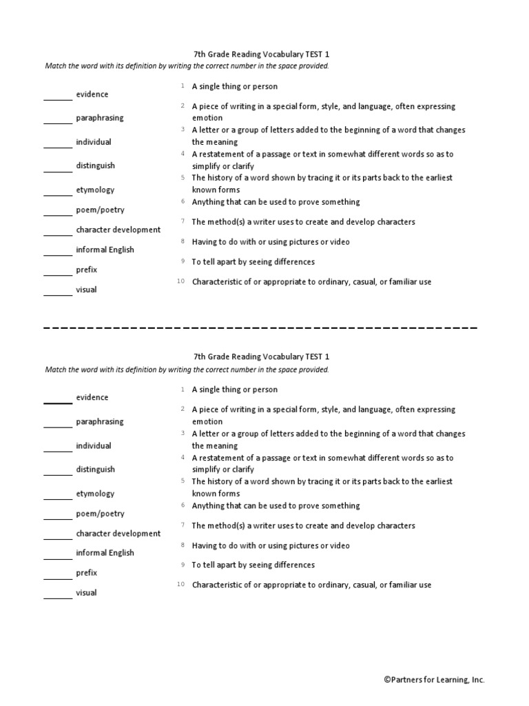 Common Core Progress Monitoring - ELA Grade 7 | PDF | Part Of Speech ...