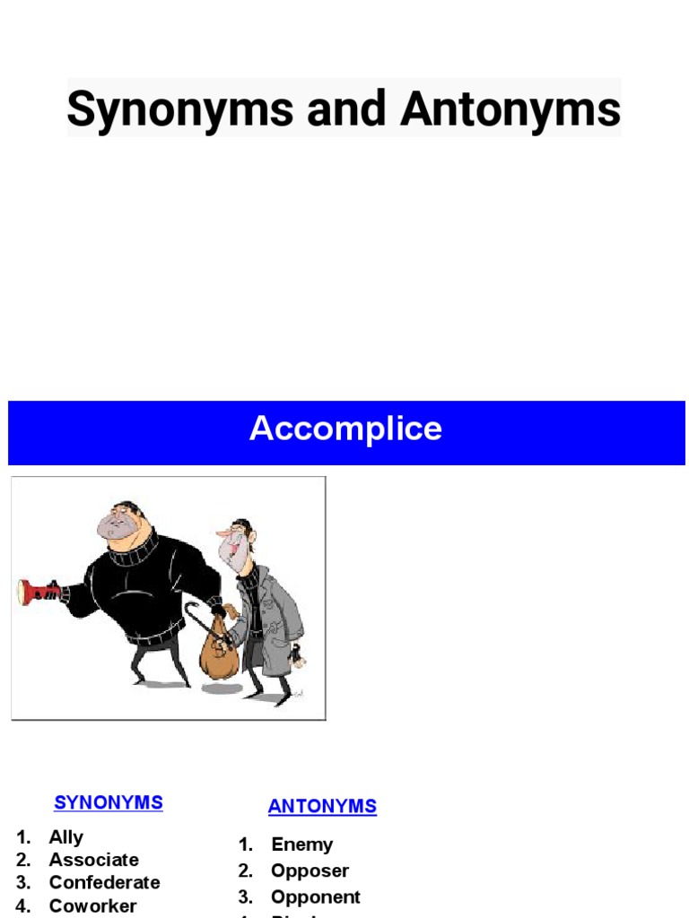 Synonyms and Antonyms 12 SEP 2022 | PDF | Cooking, Food & Wine ...