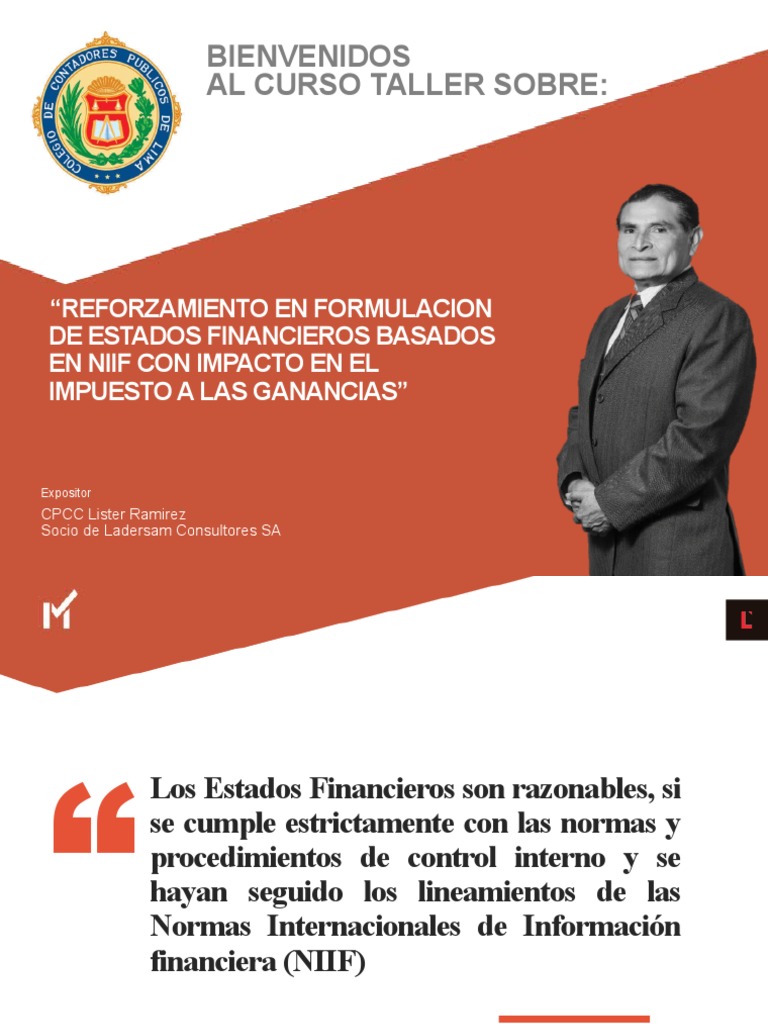Curso Taller de Presentacion de EEFF Basados en NIIF Con Implicancia en NIC 12 (Revisado LR ...