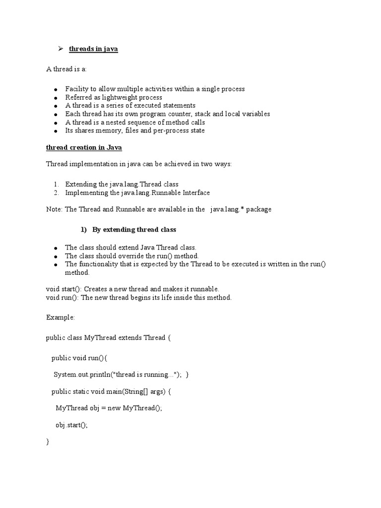 Threads In Java Pdf Method Computer Programming Class Computer Programming 