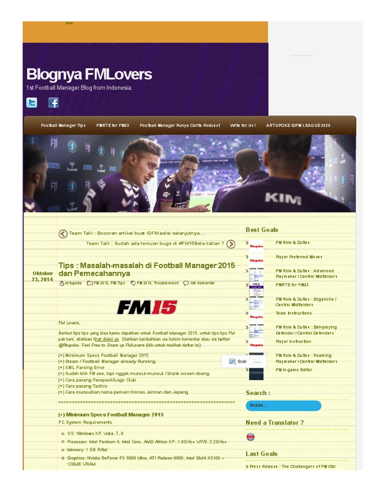 Tips Masalah Masalah Di Football Manager 2015 Dan Pemecahannya | PDF ...