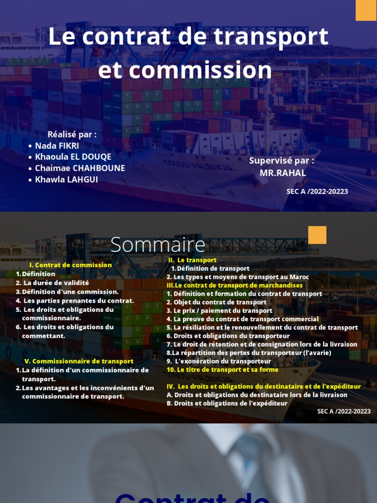 Contrat de Transport Et Commission | PDF