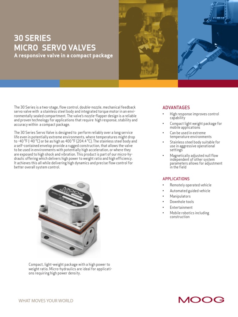Moog ServoValves 30series Datasheet en | PDF | Valve | Electric Motor