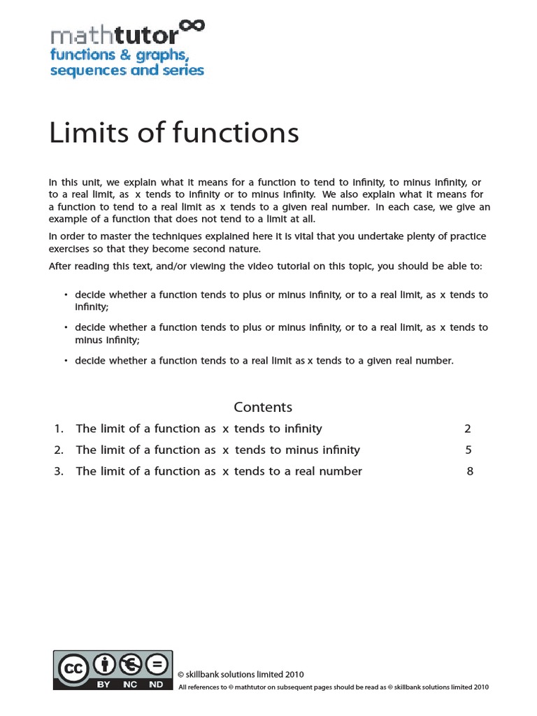 Limits Of Functions Download Free Pdf Limit Mathematics Function Mathematics