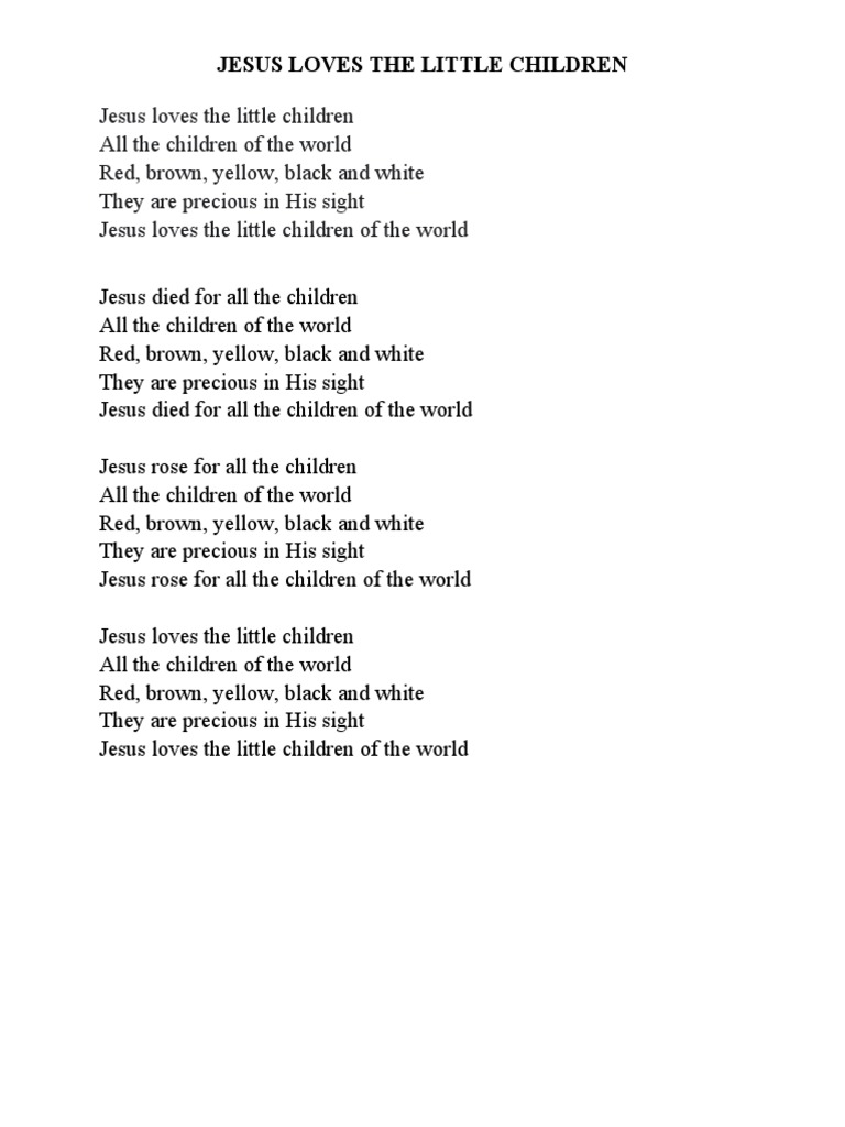 Jesus Loves The Little Children | PDF