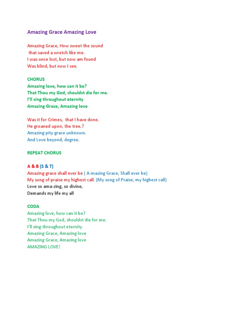 Amazing Grace Amazing Love | PDF