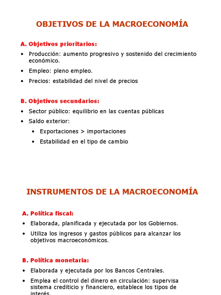 Macroeconomía-Objetivos e Instrumentos | PDF