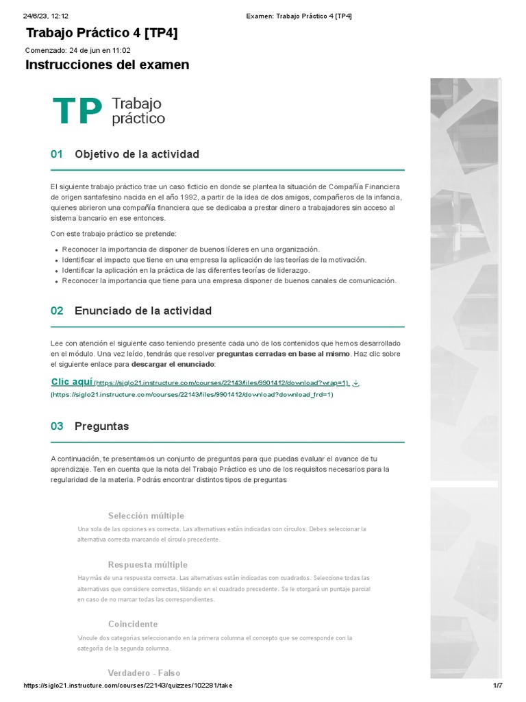 Examen (TP4) - Admisnitracion 2023 | PDF | Liderazgo | Motivacional