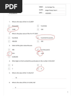 Face and Place Value Grade3 Worksheet | PDF