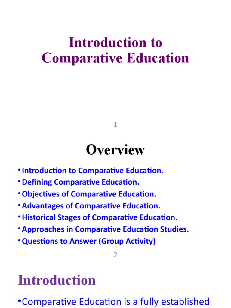 Introduction To Comparative Education - Black | PDF