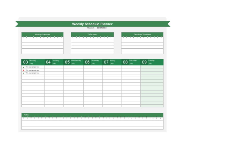 Weekly schedule planner1 | PDF