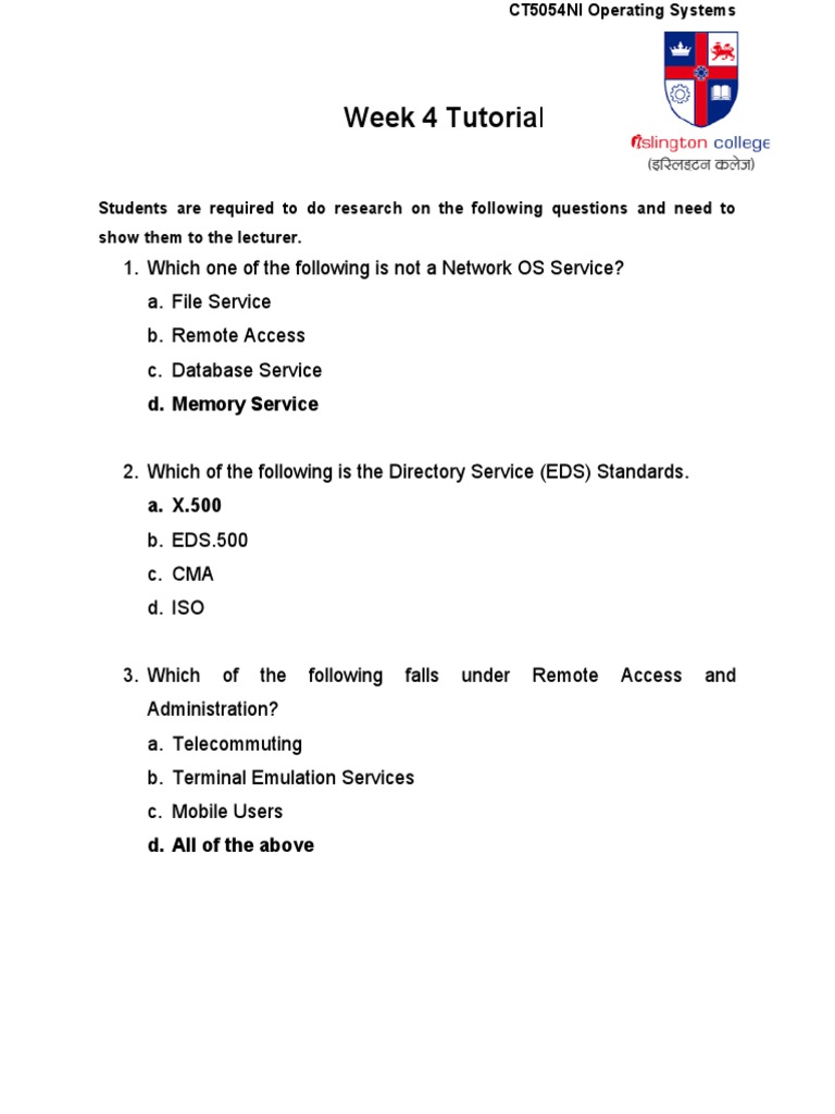 Week 4 Tutorial | PDF | Computers