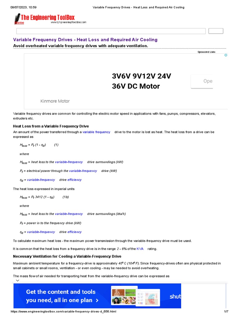 Variable Frequency Drives - Heat Loss and Required Air Cooling | PDF ...