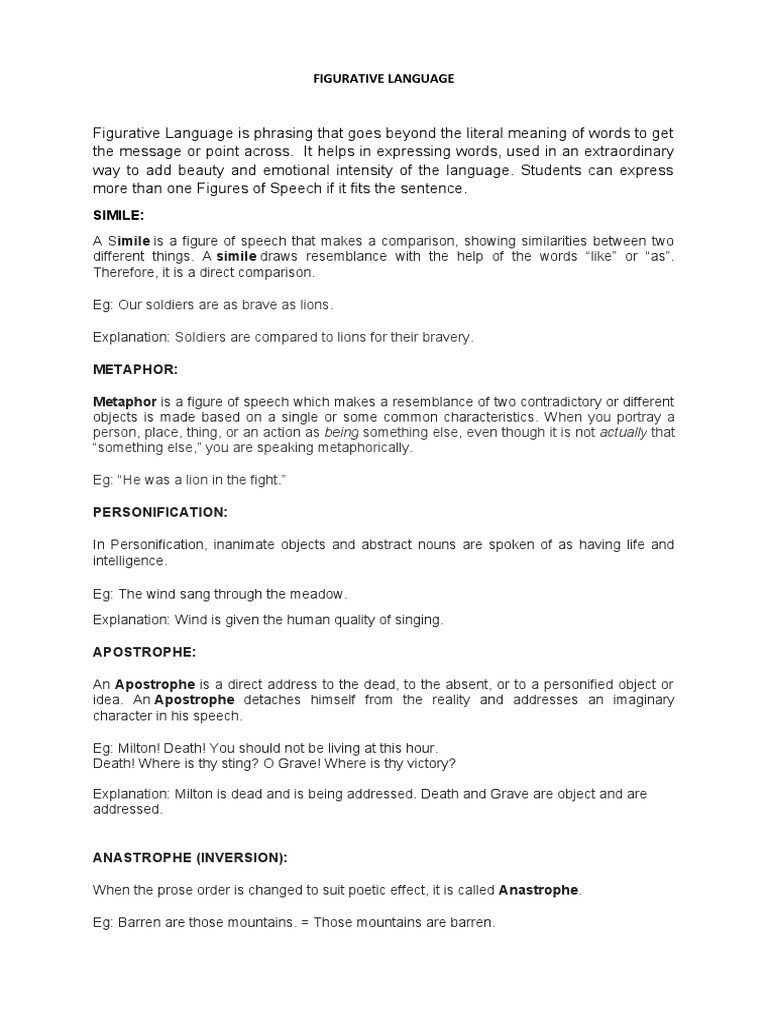 Figures of Speech | PDF | Metaphor | Speech