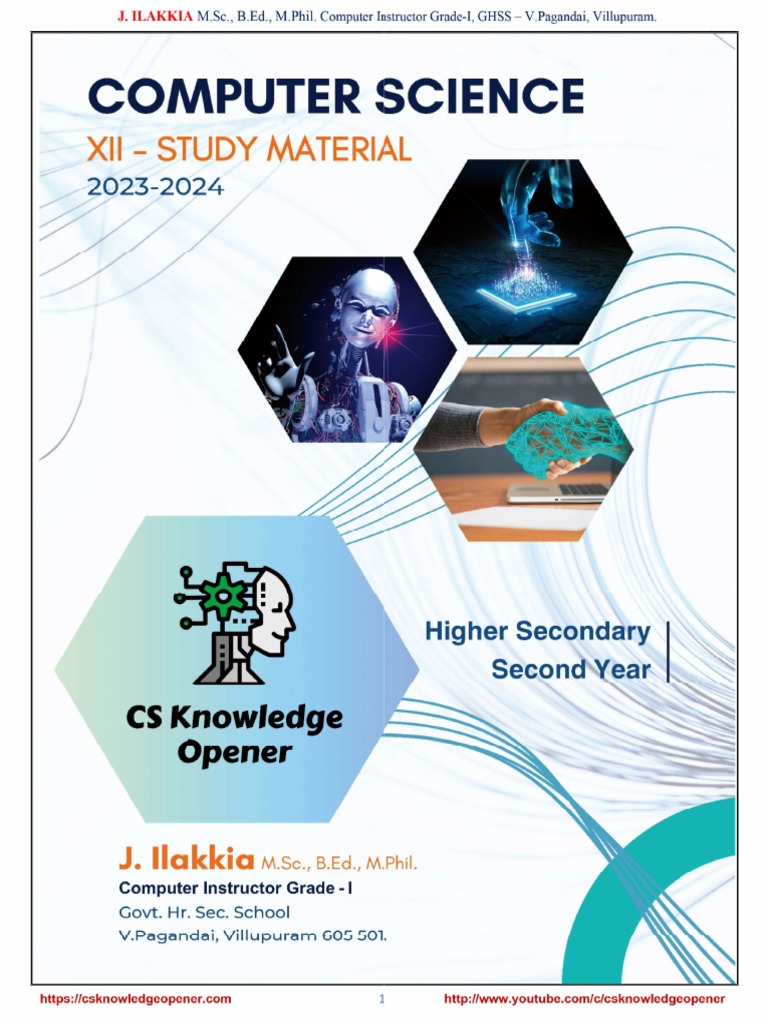 Xii - Cs em Study Material 2023-2024 | PDF
