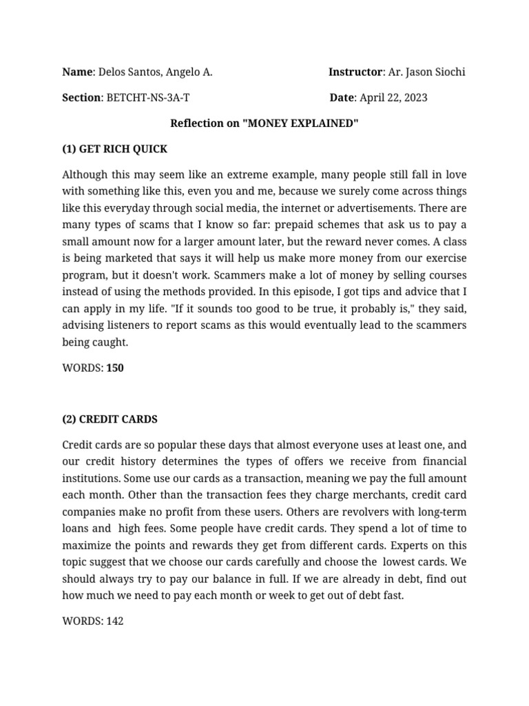 Money Explained | PDF | Credit Card | Student Loan