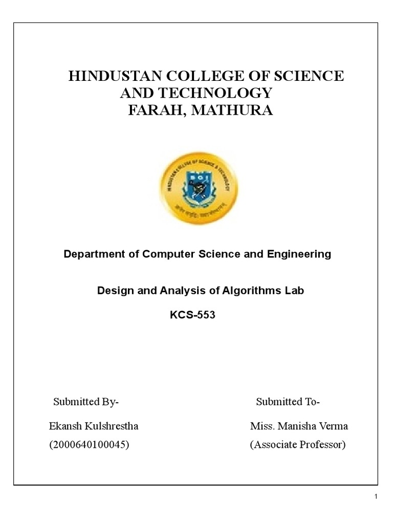 Desing and Analysis of Alogorithm | PDF | Computer Programming | Algorithms