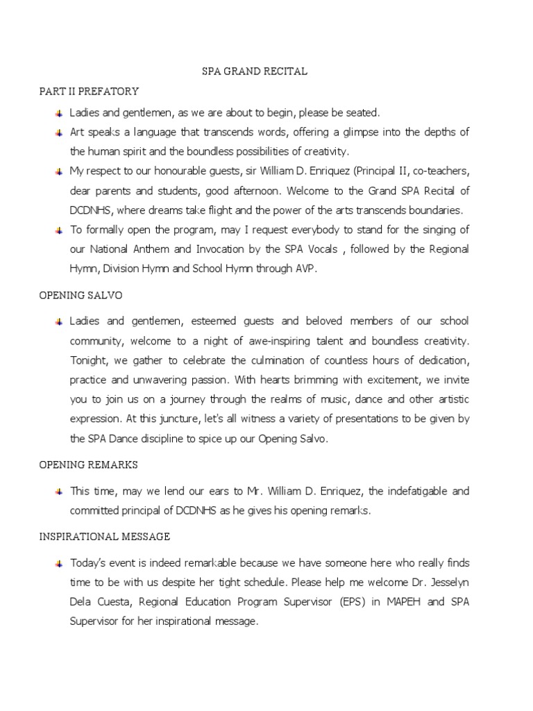 SPA Grand Recital Overview | PDF | Art