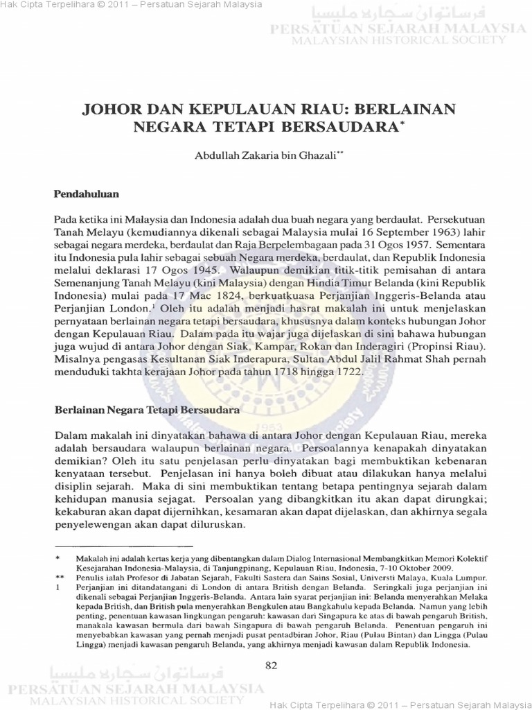 Sejarah Johor dan Kepulauan Riau | PDF | Perjalanan