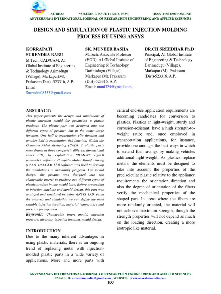 ANSYS Simulation in Plastic Molding | PDF