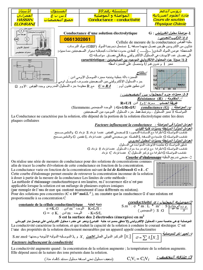 Conductance Cours Exercices Resumé Cours | PDF