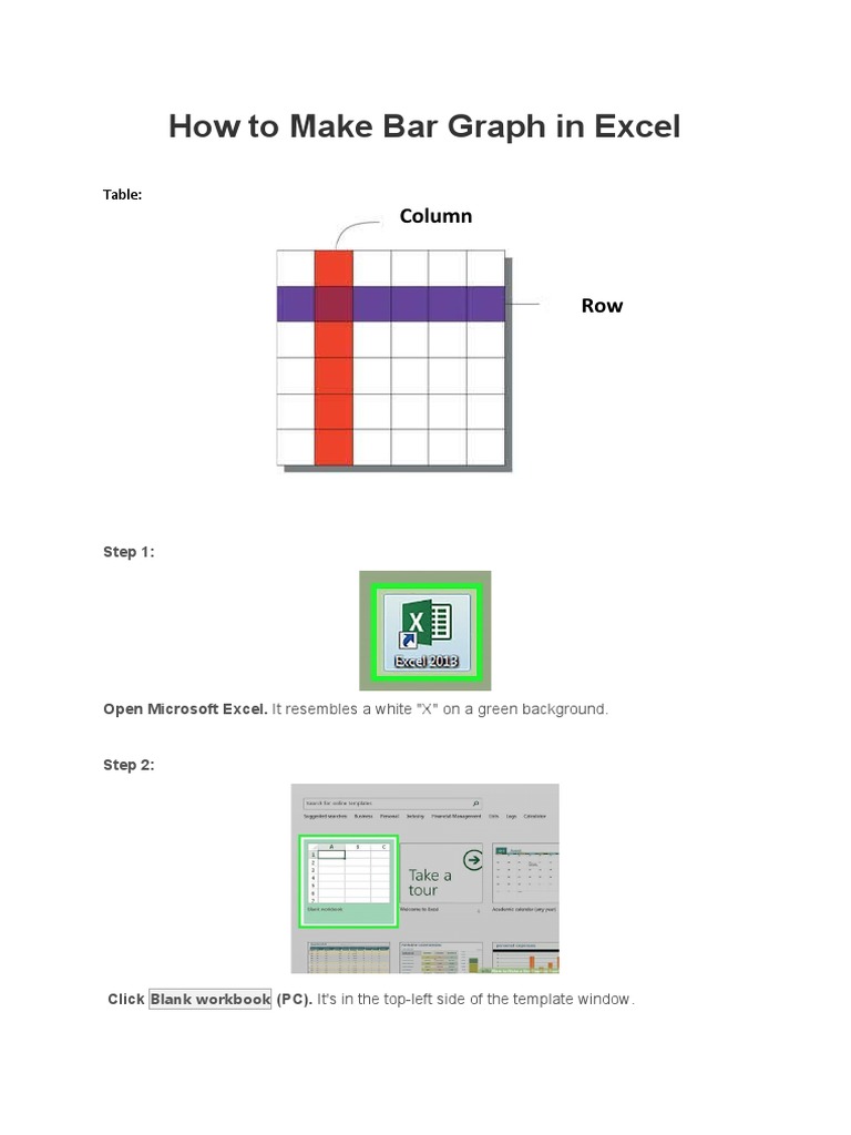 Steps To Create Bar Graph | PDF | Microsoft Excel | Cartesian ...