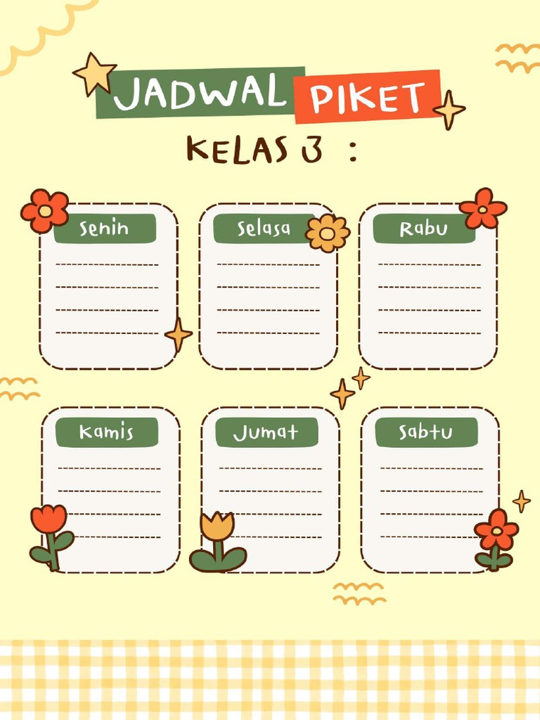 Daftar Piket Kelas 3 | PDF