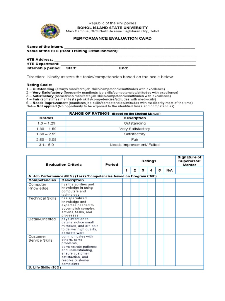 Evaluation Form | PDF | Learning | Behavior Modification