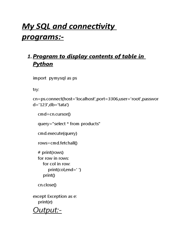 Chetan1 Mysql and Connecting | PDF | Software Engineering | Software Chetan1 Mysql and Connecting | PDF | Software Engineering | Software