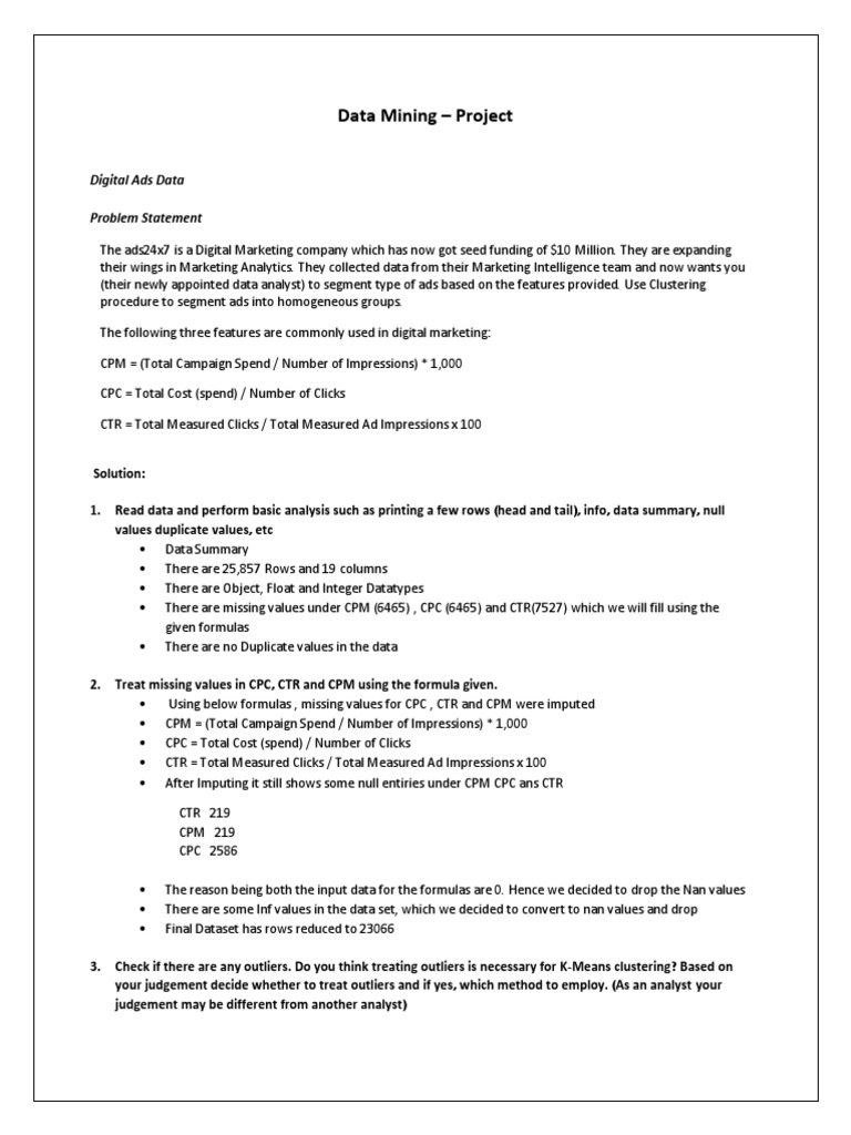 Data Mining Clustering PDF | PDF | Principal Component Analysis | Cluster Analysis