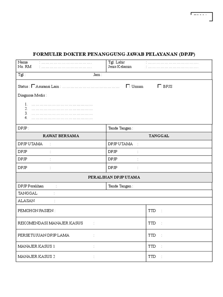 Formulir DPJP | PDF